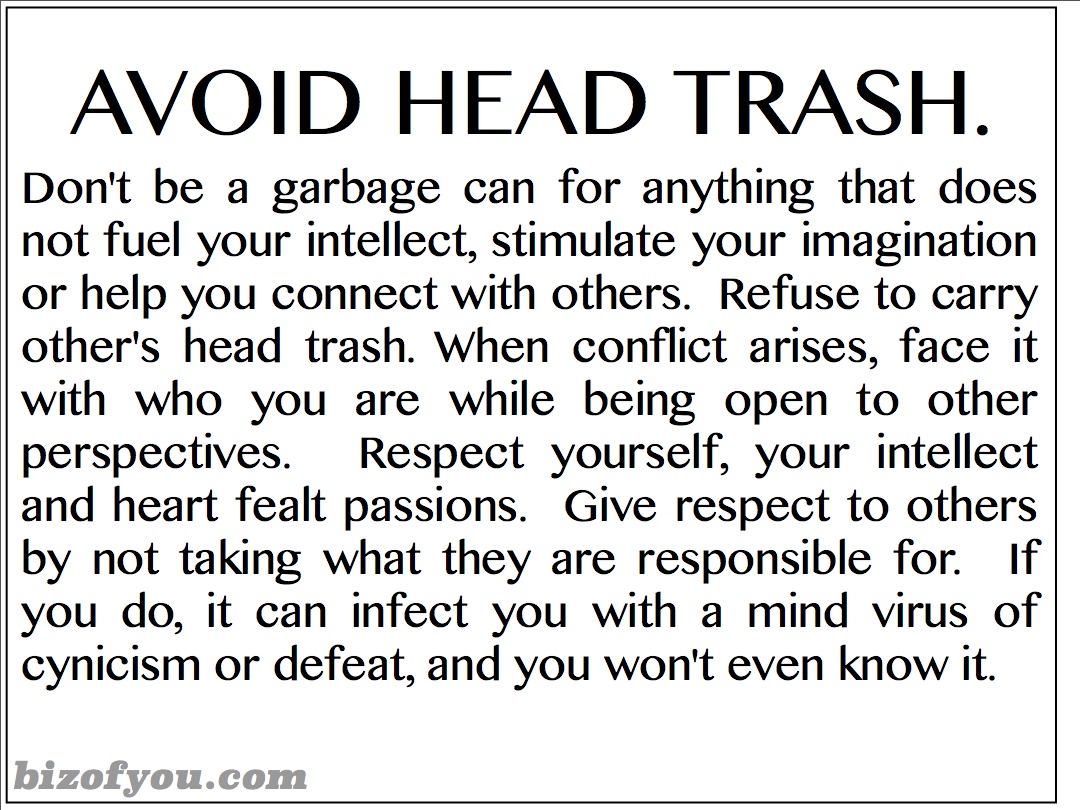 Avoid Head Trash – Business of You